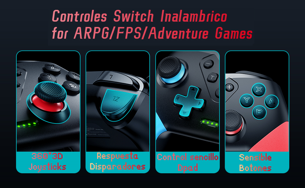 Controles para Nintendo Switch Inalambrico, Gamepad Bluetooth con ...
