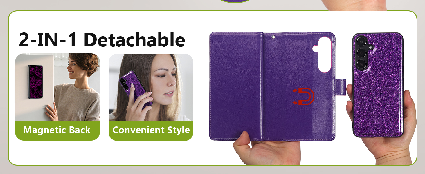 Amazon.com: Varikke Compatible with Samsung Galaxy A14 5G Case, Detachable Magnetic Wallet Case ...