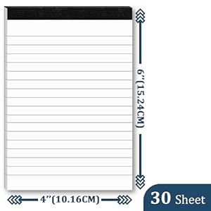 Note Pads 4x6 Inch Notepad, 10 Pack Small Notepads 4x6 College Ruled ...