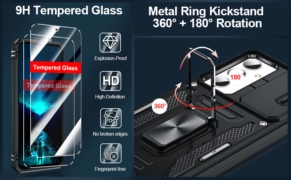 LeYi Funda para Samung Galaxy A35/A55/A 55/A 35 5G con 2 Piezas Vidrio Templado, Armor Carcasa ...