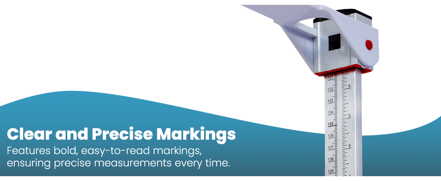 VivaComfort Aluminum Wall-Mounted Height Measuring Rod, Stadiometer ...