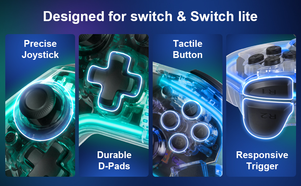 Amazon.com: LAHONTY Switch Controller Compatible with Switch/Lite/OLED Controller, Switch Pro ...
