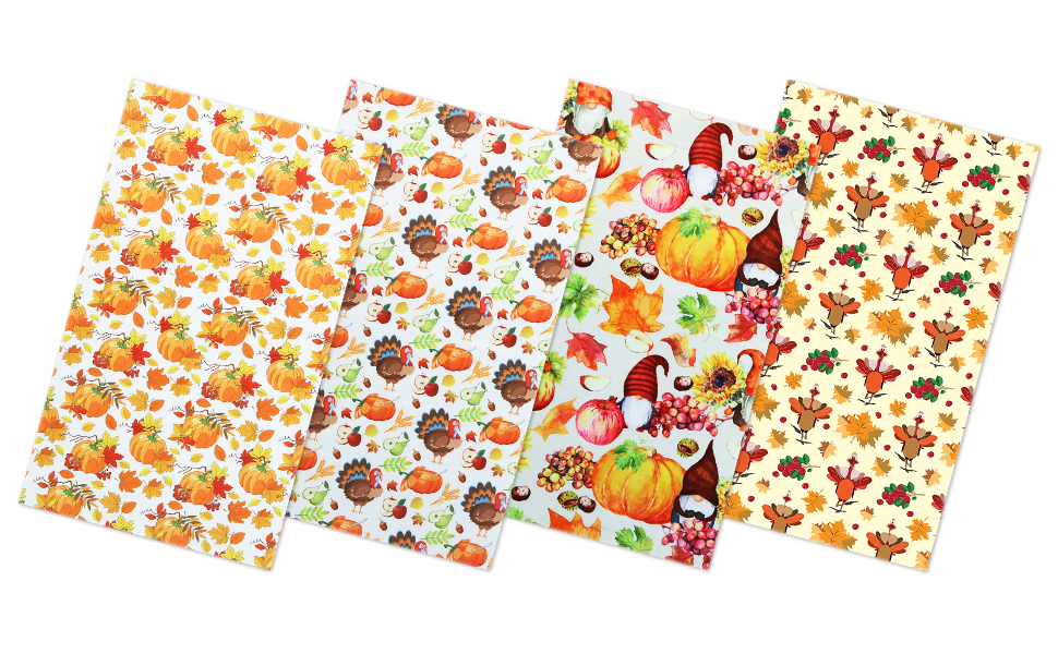 Amazon.com: Pack of 8 Thanksgiving Fat Squares Fabric Sheets Bundles ...