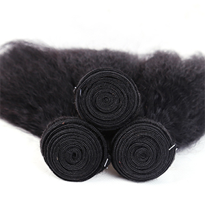 Amazon.com : FQ Kinky Straight Bundles with Closure 10A Yaki Straight Human Hair 3 Bundles with ...