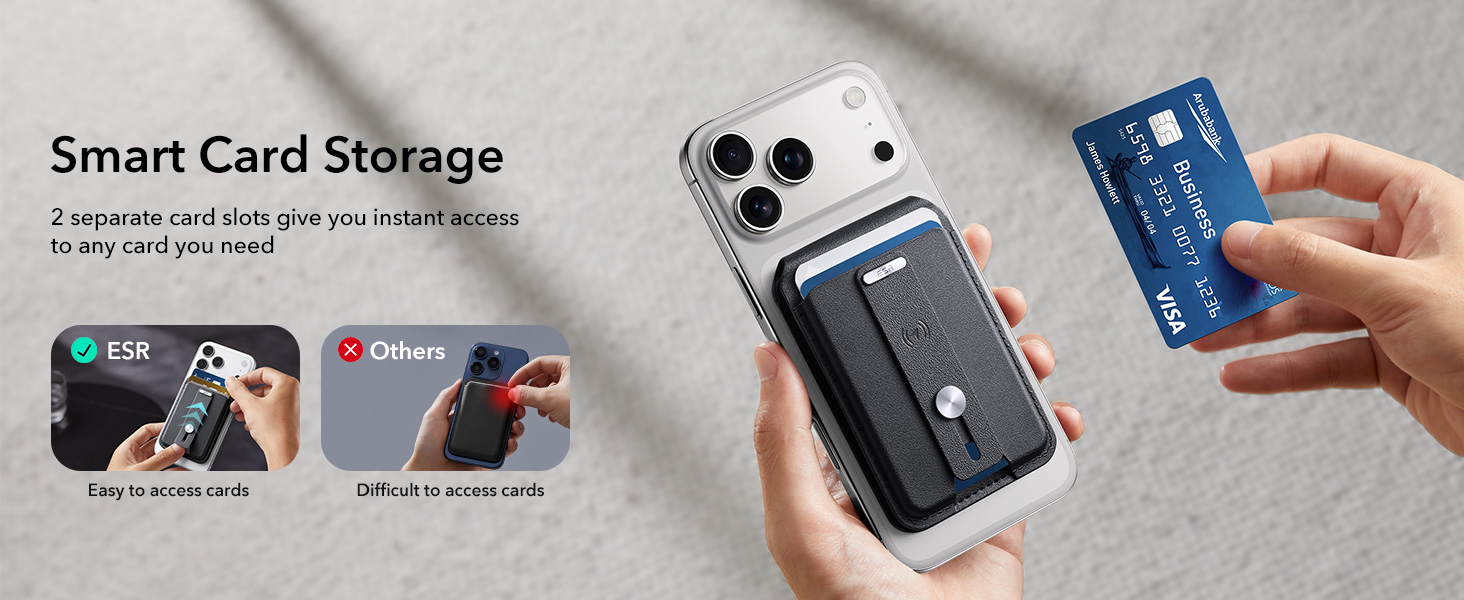 Amazon.com: ESR Geo for Magsafe Wallet with Full Find My Functionality,5 Card-Holder, RFID ...