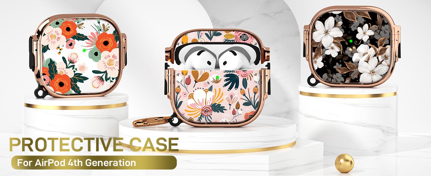 Amazon.com: Maxjoy for AirPods 4 Case with Lock, Cute AirPods 4 Case Lock Protective Hard AirPod ...