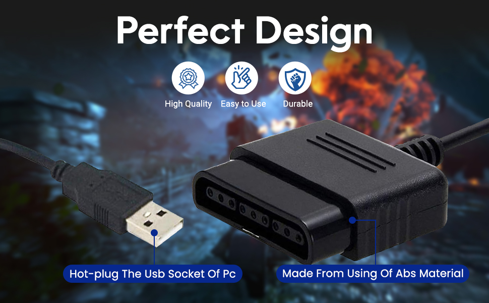 Gamer Gear PS1 PS2 to USB adapter Controller Converter for PC - USB 2.0 ...