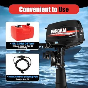 Amazon.com: 4-Stroke 6.5HP Outboard Motor, 123CC Heavy Duty Outboard Boat Motor Engine Short ...