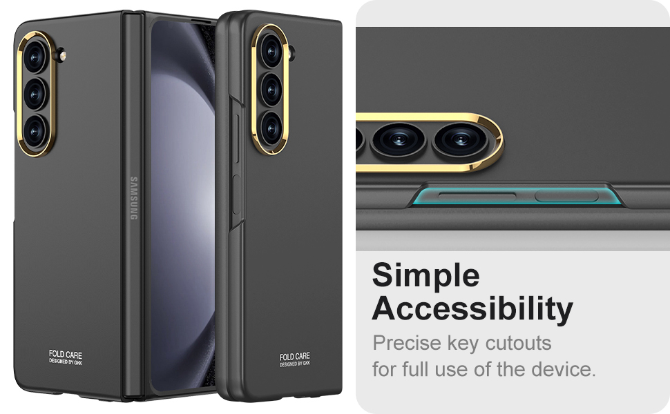 Miimall Case Compatible with Samsung Galaxy Z Fold 5 Case, Z Fold 5 Tempered Glass Screen ...