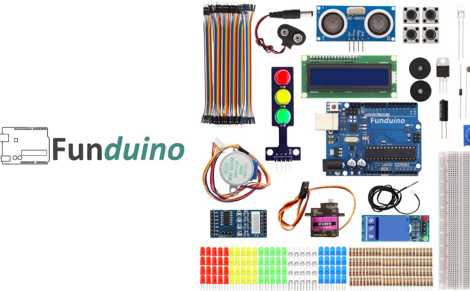 Funduino Starter Kit UNO R3 Basic, 100% kompatibel zu Arduino, mit ...