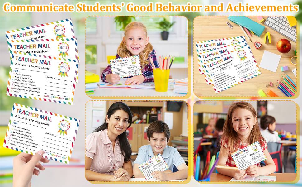 Amazon.com : 50Pcs Teacher Mail Notes to Parents, Happy Mail Postcards ...
