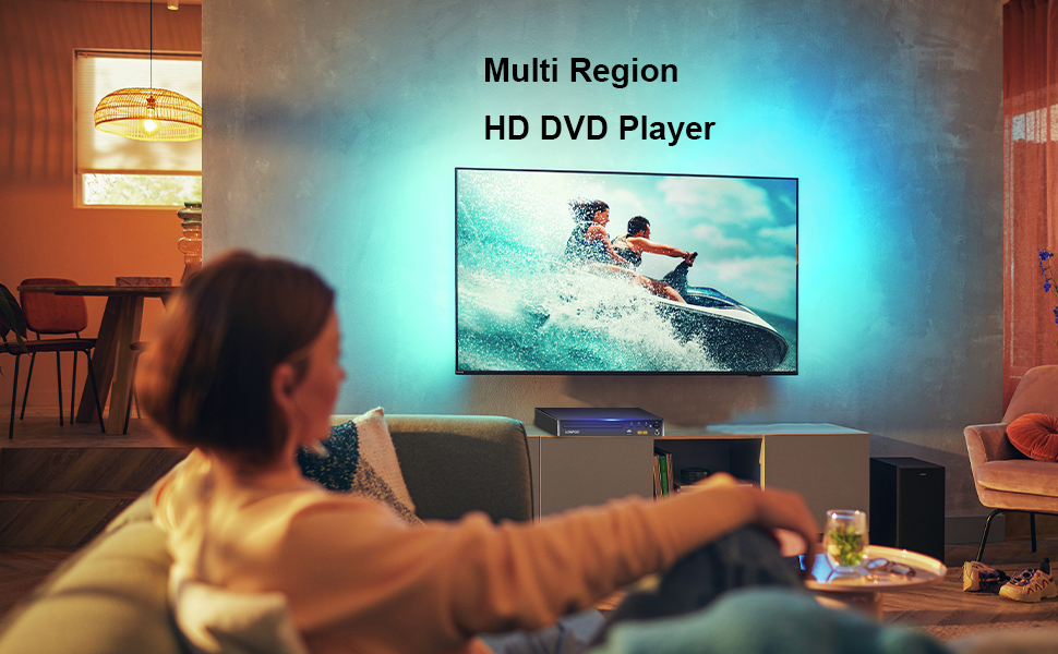 LP-099 DVD-Player für TV, Region-Free DVD Player CD Player mit HDMI-Anschluss , HDMI AV-Ausgang ...