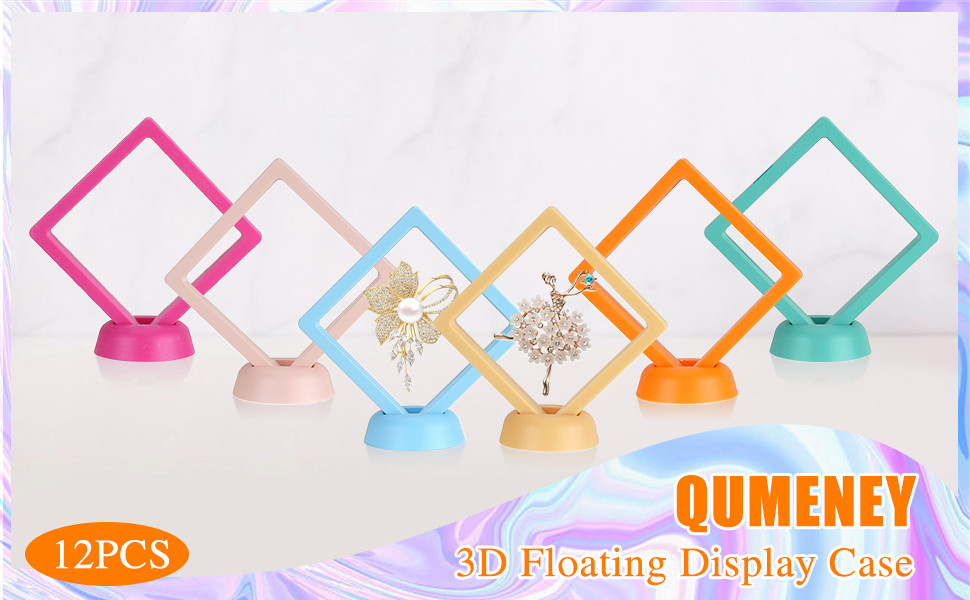 Amazon.com: QUMENEY 12PCS 3D Floating Frame Case with Stands, Challenge Coin Display Stand ...