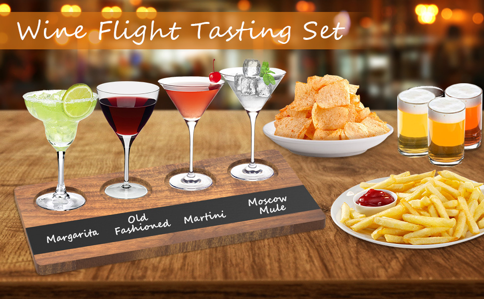 Amazon.com | Adevar Flight Board Wine Flight Tasting Set of 4 Whiskey ...