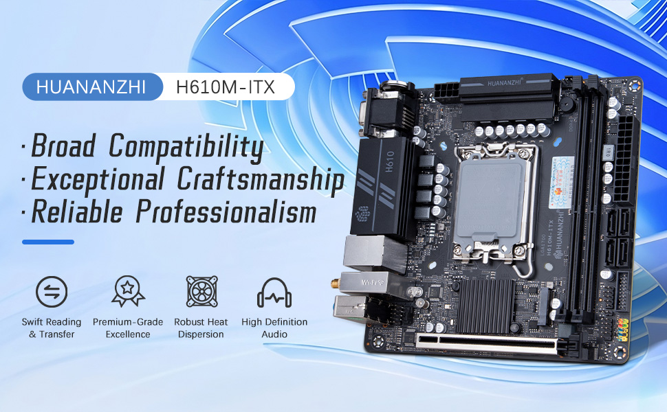 Amazon.com: HUANANZHI HUANAZHI LGA 1700 Intel 12th/13th Motherboard H610M ITX Efficient and ...