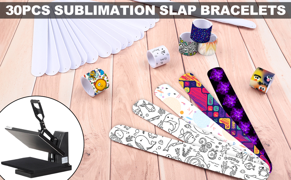 Amazon.com: Cevhzoe 30Pcs Sublimation Slap Bracelets Blank, Slap Bracelets Wristbands for Sunday ...