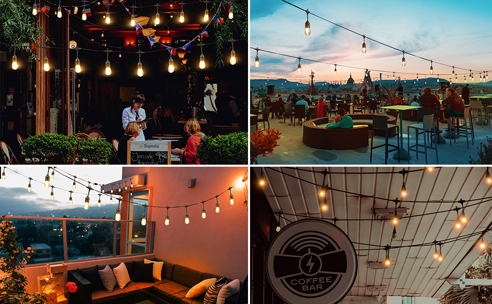 Amazon.co.jp: AKIRARI ストリングライトコード 延長コード 10M 屋外 15個ソケット LED電球別売り 防雨 E26電球 クリスマス 結婚式 パーティー 屋外照明 ...