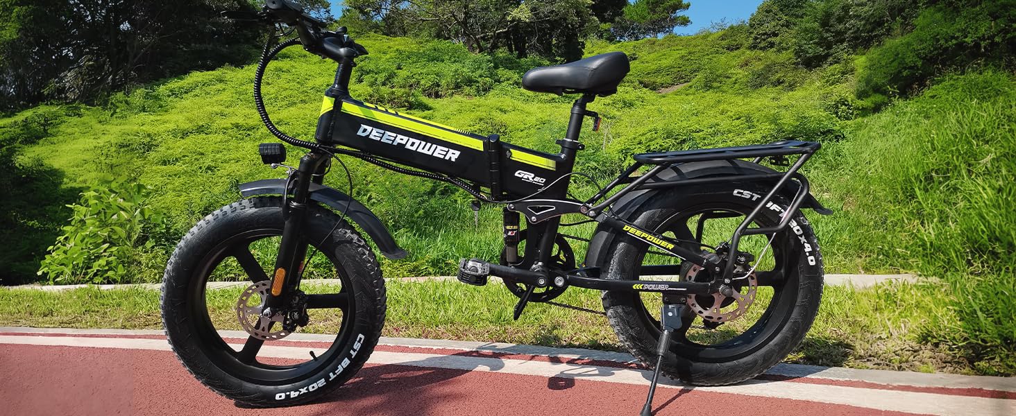 Amazon.com : DEEPOWER H20pro Folding Electric Bike, 2000W 20" Fat Tire Electric Bicycle, 52V ...