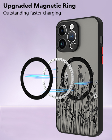 Amazon.com: OOK Magnetic for iPhone 11 Case [Compatible with MagSafe] Black Wild-Flower Slim ...