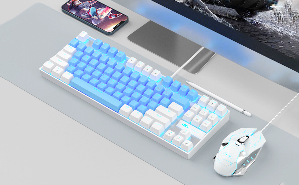 Amazon.com: 75% Mechanical Gaming Keyboard with Blue Switch, MageGee ...