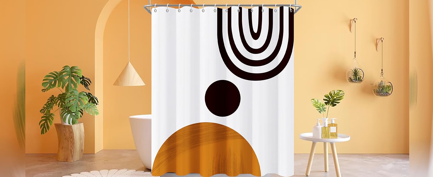 Amazon.com: TOENGS Boho Shower Curtains for Bathroom Black and White Shower Curtain with Tassel ...