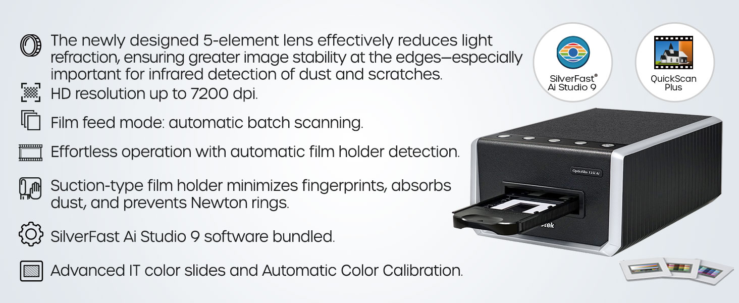 Amazon.com: Plustek OpticFilm 135i Ai - Pro-Quality Film & Slide Scanner with 3rd Generation ...