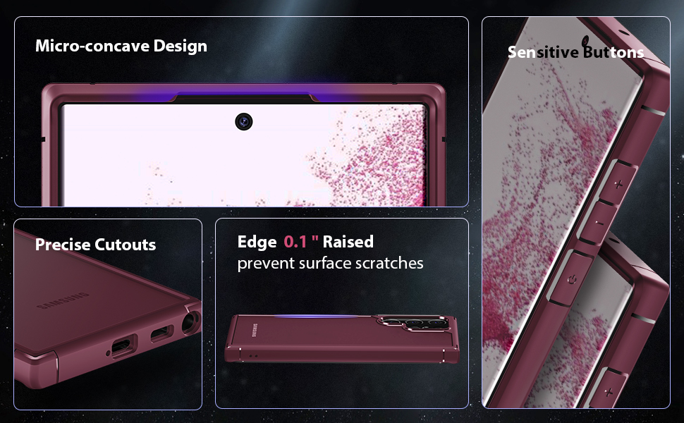 Amazon.com: TOCOL for Samsung Galaxy S22 Ultra Case, Translucent Matte Hard Back [Military Grade ...