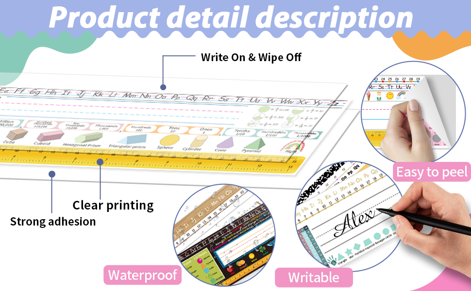 Amazon.com: Desk Nameplates,40pcs Name Tags for Classroom,Waterproof ...