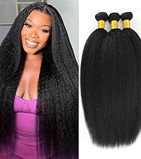 Amazon.com : Kinky Straight Bundles Human Hair 18 20 22 Inch Yaki Straight Bundles Kinkystraight ...