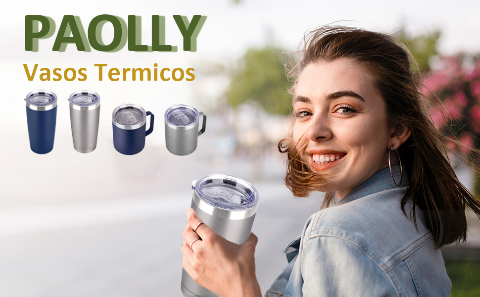 Termo para Cafe,400ml Vasos Termicos Frio y Caliente,Taza Termo de Acero Inoxidable de Vacío de ...