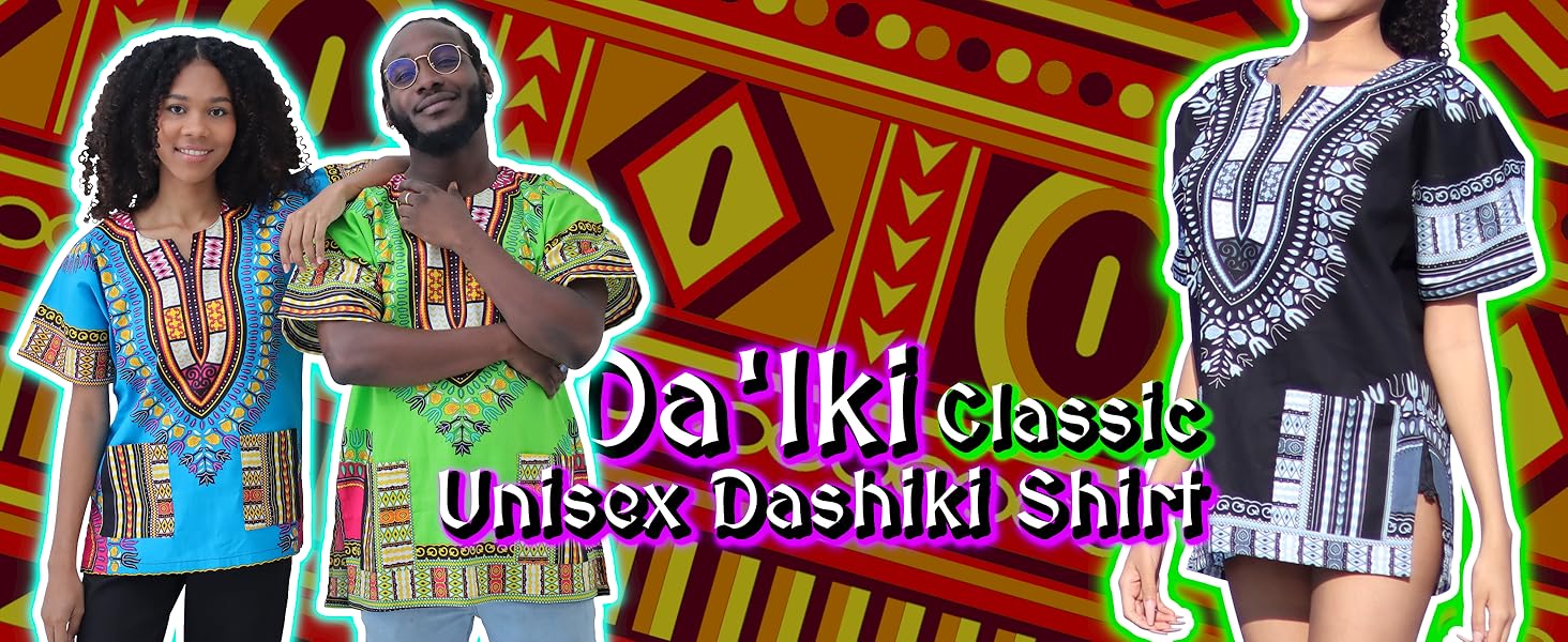 DA'IKI Dashiki Cotton Shirt African Tribal Kaftan Boho Caftan Unisex at Amazon Women’s Clothing ...