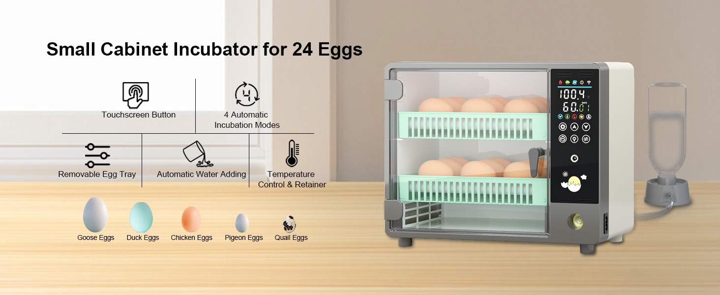 Amazon.com: Hethya Incubators for Hatching Eggs, Egg Incubator with Automatic Egg Turning and ...