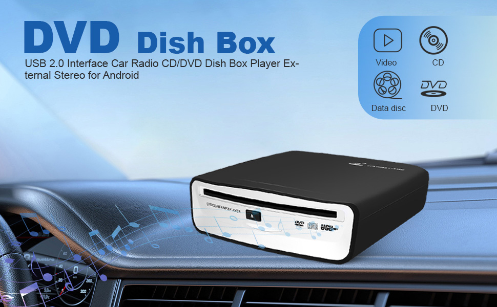 Roundsky USB 2.0-Schnittstelle Autoradio CD/DVD Dish Box Player Externe Stereoanlage für Android ...