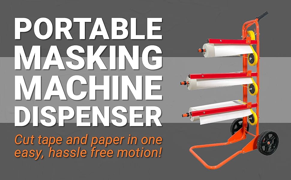 Amazon.com: LAUCO Portable Slimline Mobile Masking Paper Machine Dispenser, Masking Machine ...