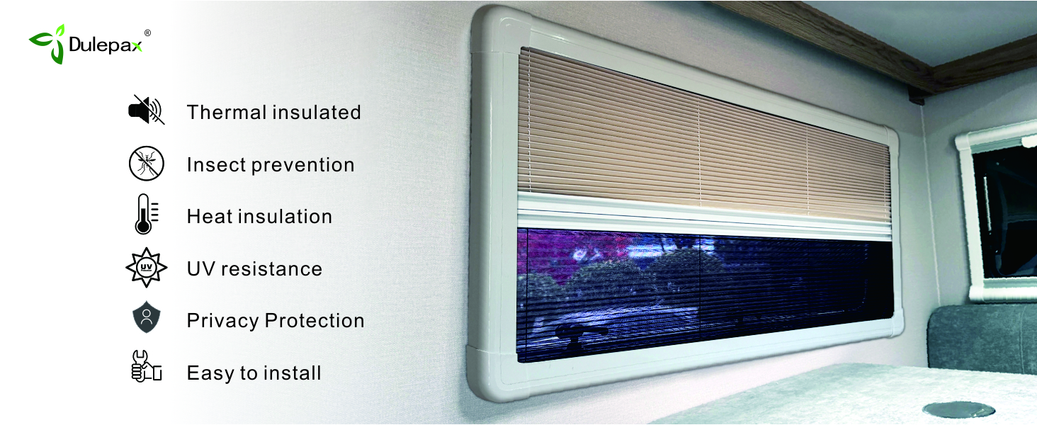 Amazon.com: RV Window Shade, RV Blinds Shades for Window, 38" W x 24" L 2-in-1 Screen Window ...