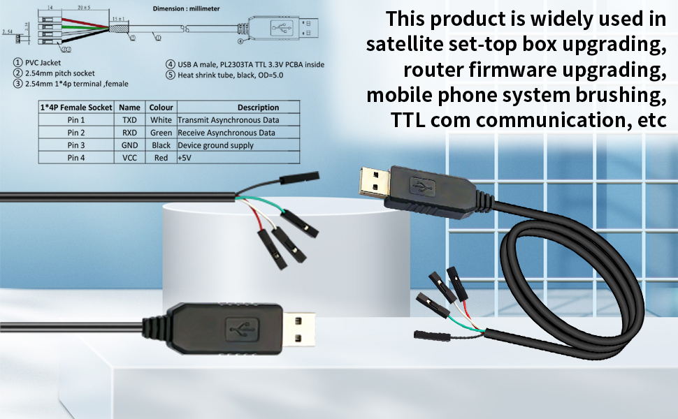 Amazon.com: CenryKay PL2303HX USB to TTL Serial Adapter USB to RS232 ...