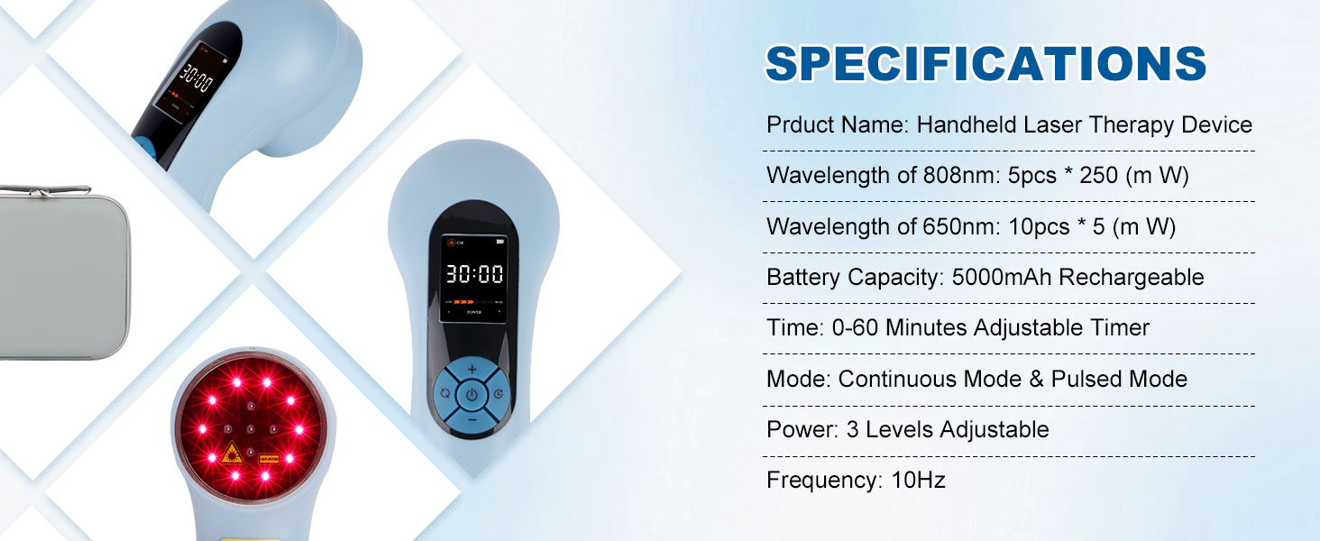 Amazon.com: LLLT Cold Laser Therapy Device with Protective Magnetic Cover, 5 * 808nm & 10 ...