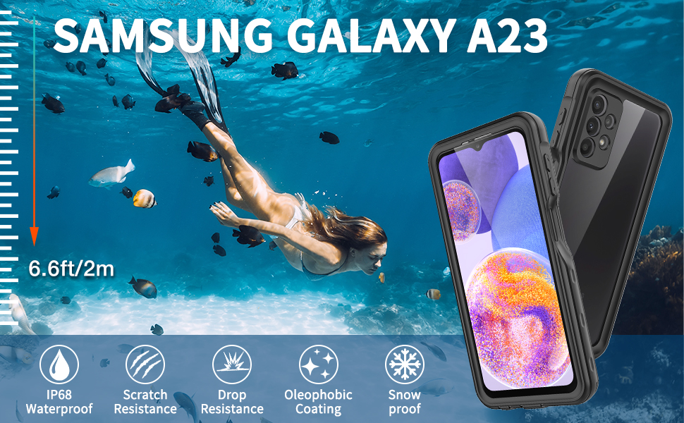 Amazon.com: for Samsung Galaxy A23 5G Case, Waterproof Phone Case with Built-in Screen Protector ...