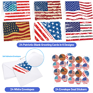 Amazon.com : Treasure Cove Patriotic Greeting Cards with Envelopes ...