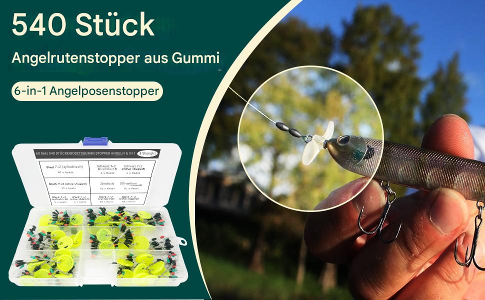 540 Stücke/60 Sätze Gummistopper Angeln 7 In 2 Gummistopper Angeln, Angeln, Gummistopper, Posen ...