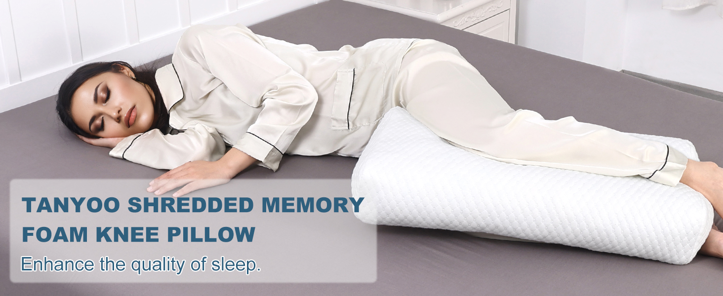 Tanyoo Adjustable Knee Pillow for Side Sleepers Shredded Memory Foam Legs Pillow for Side ...