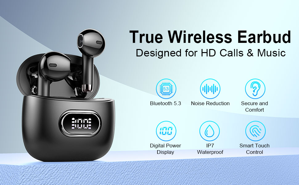 Wireless Earbuds, Bluetooth 5.3 Headphones Mini Wireless Headphones In ...