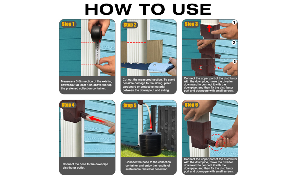 Rainwater Collection System, Rain Diverter for Standard Downspouts ...