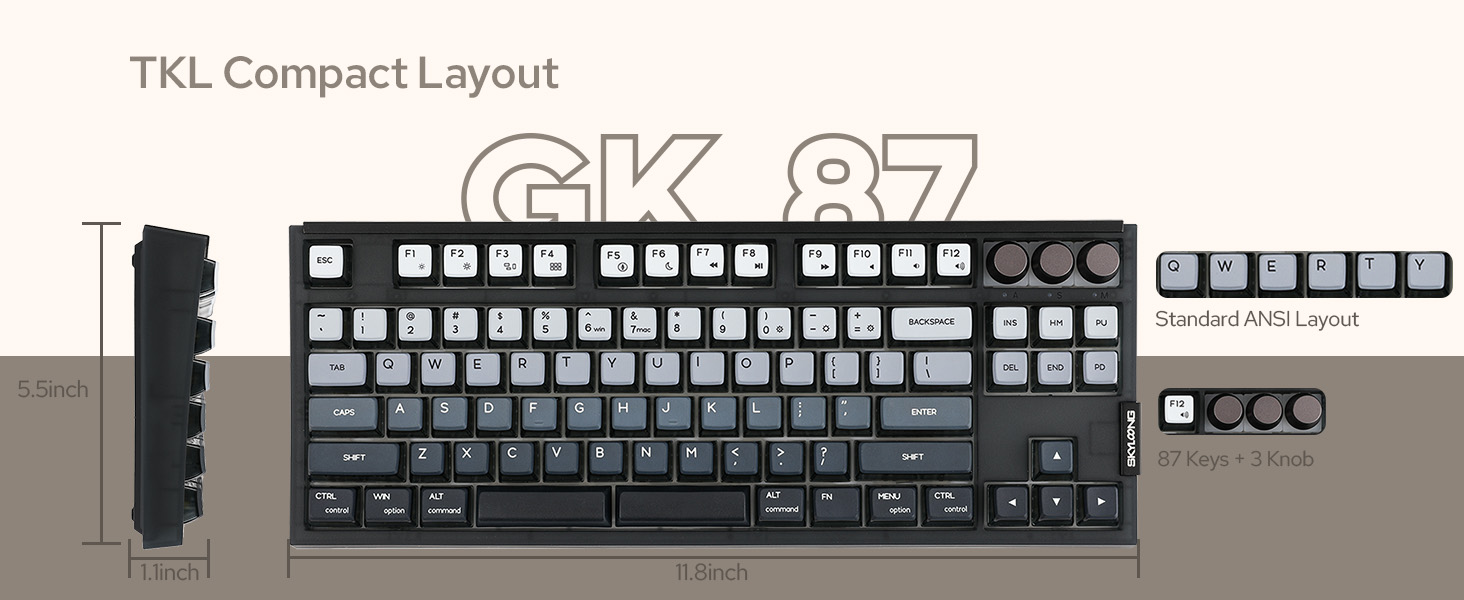 Amazon.com: EPOMAKER SKYLOONG GK87 TKL QMK/VIA Wired Mechanical ...