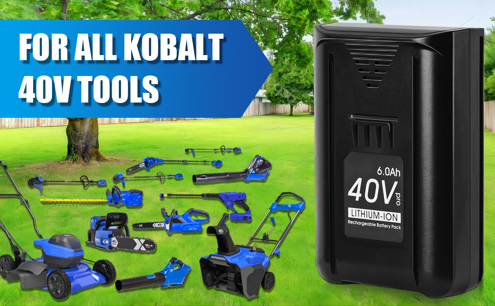 Amazon.com: POWITEC 40V 6.0Ah Replacement Battery for Kobalt 40V MAX Lithium Ion Battery KB440 ...