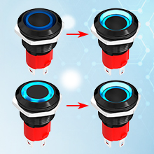 Joinfworld 20A 12V Push Button Switch Latching 19MM Pushbutton Switch with 12 Volt Blue Led ...