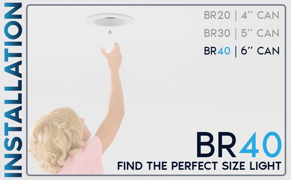 LUXRITE BR40 LED Light Bulbs, 85W Equivalent, 5000K Bright White, Dimmable, 1100 Lumens, LED ...