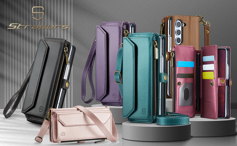Amazon.com: Strapurs Crossbody Wallet Case Compatible with Samsung Galaxy Z Fold 6 with RFID ...