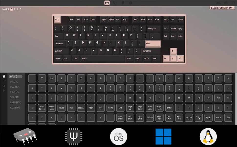 Keychron K1 Pro 80% Layout Custom Wireless Mechanical Keyboard, Ultra ...