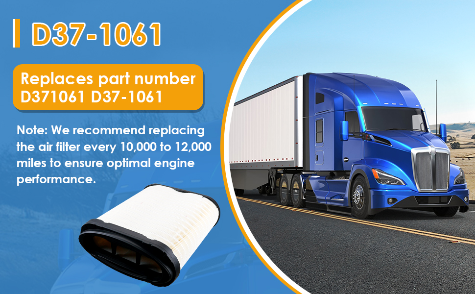 MICCiKA D37-1061 - Filtro de aire para motor Kenworth T680 y 2023 Peterbilt 579, D371061 D37 ...